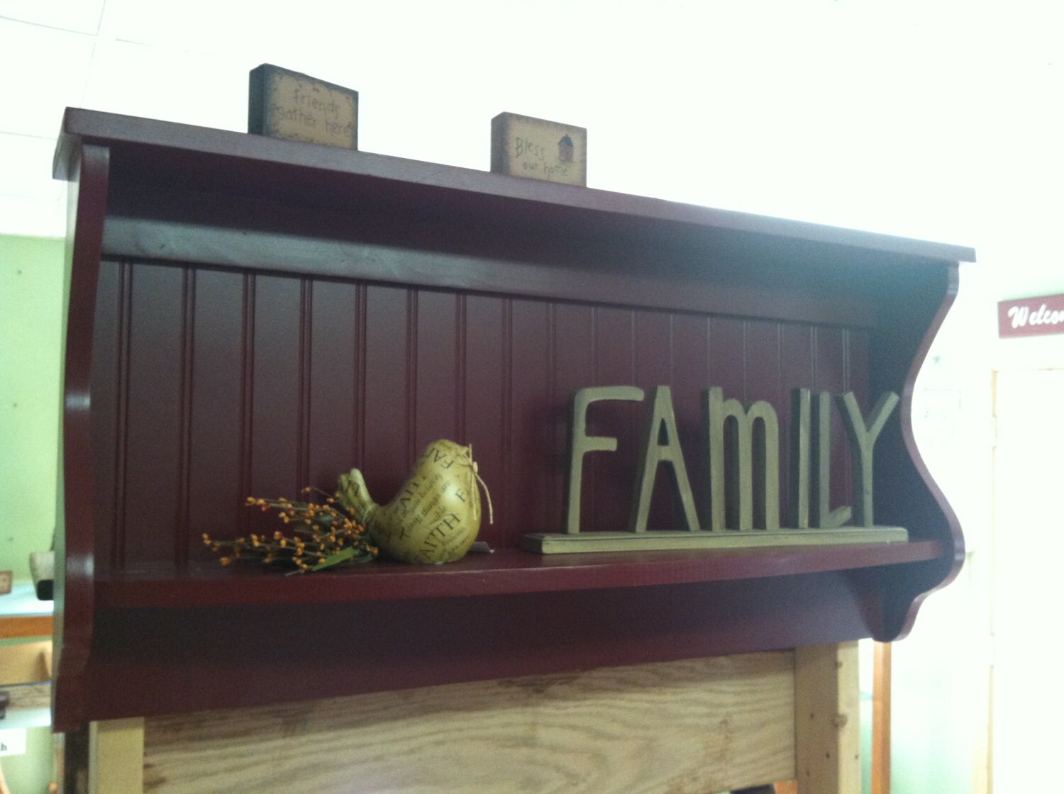 Hanging Plate Rack and Primitive Country Shelf Kitchen Wall Display ...