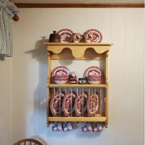 Pine Plate Rack Wall Shelf - Etsy