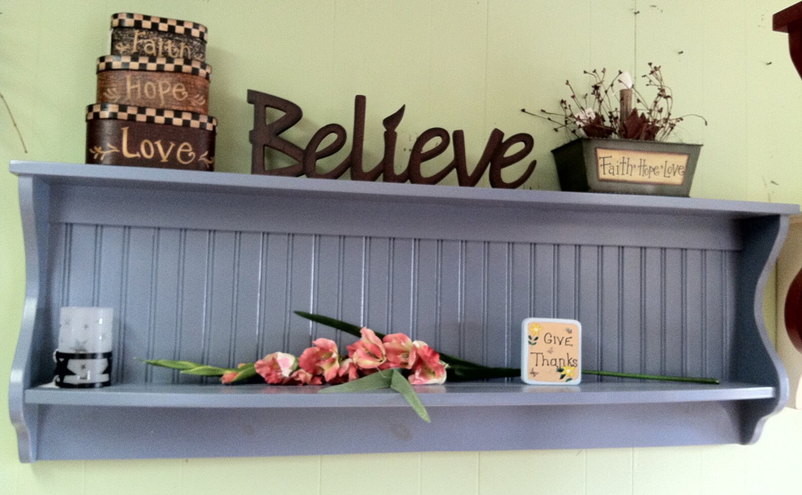 Country Plate Rack , Bowl and Platter Rack, Cabin Wall Hanging Shelf ...