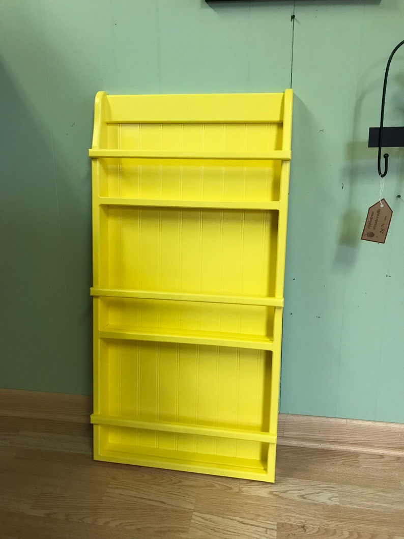Hanging Wall Bookshelf / Plate Rack Yellow Magazine Rack and | Etsy