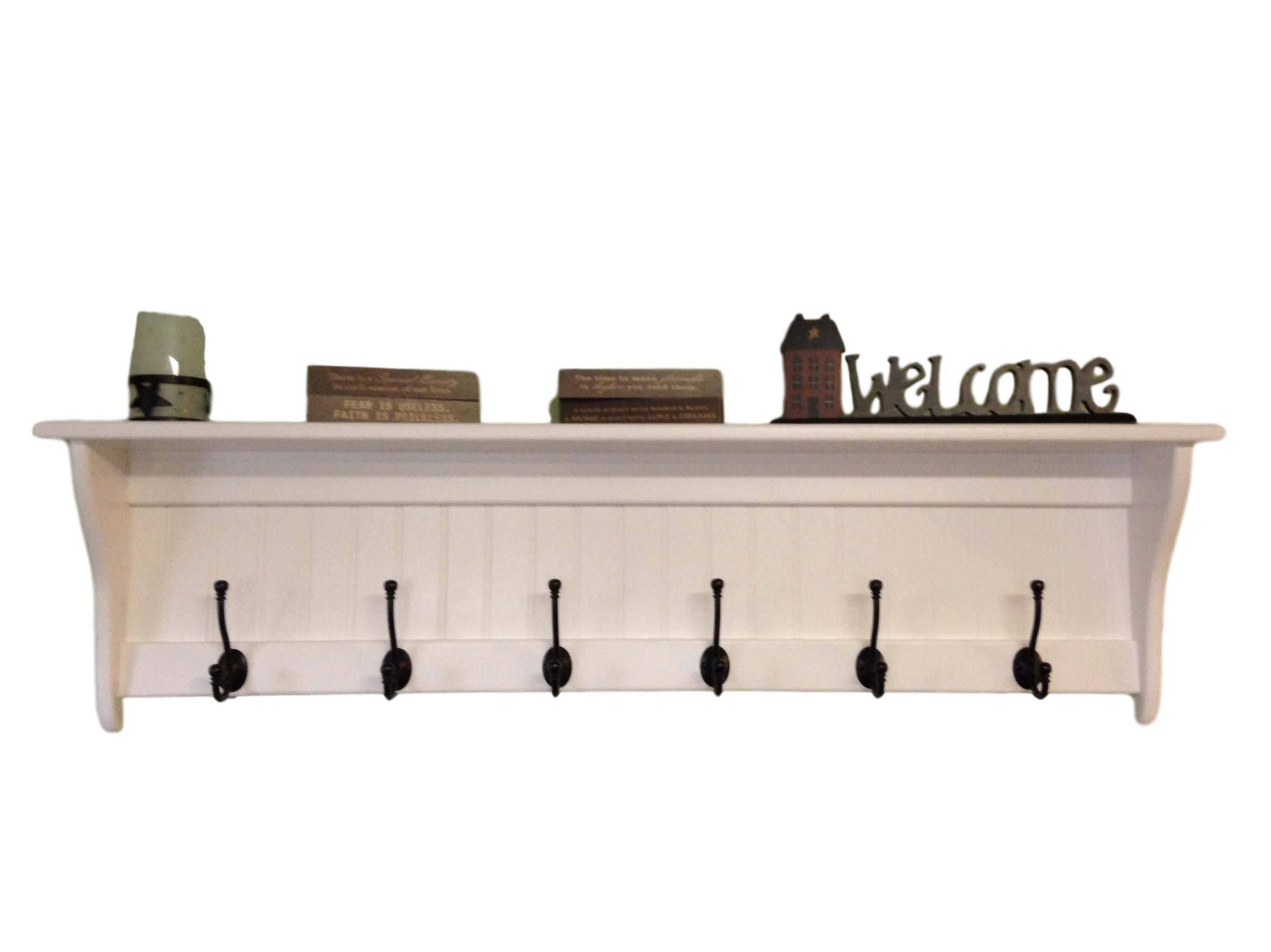 Coat Rack With Shelf / Wood Wall Shelf With Hangers / Clothes | Etsy