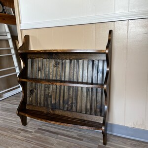 Large Plate Rack, Handmade Wood Wall Plate Rack, 3 Shelf Plate Rack ...