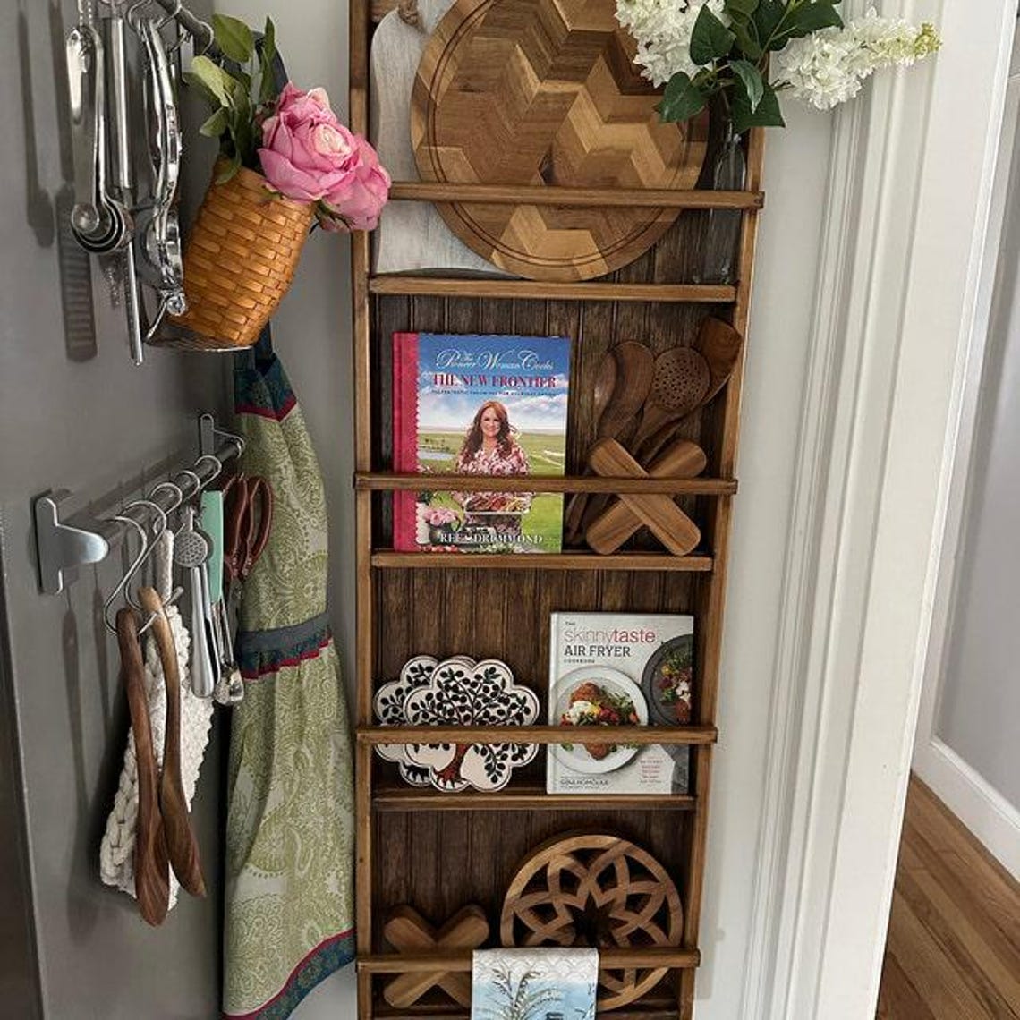 Handmade Wooden Plate Rack, Tall Kitchen Dish Display Shelf - Etsy