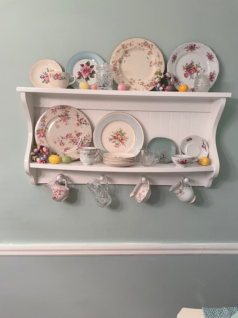 Wall Hanging Country Plate Rack Distressed Bowl and Platter - Etsy