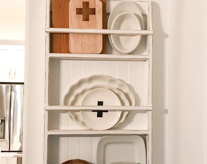Plate Rack Wall Mounted, Plate Shelf, Hanging Plate Shelf, Farmhouse ...