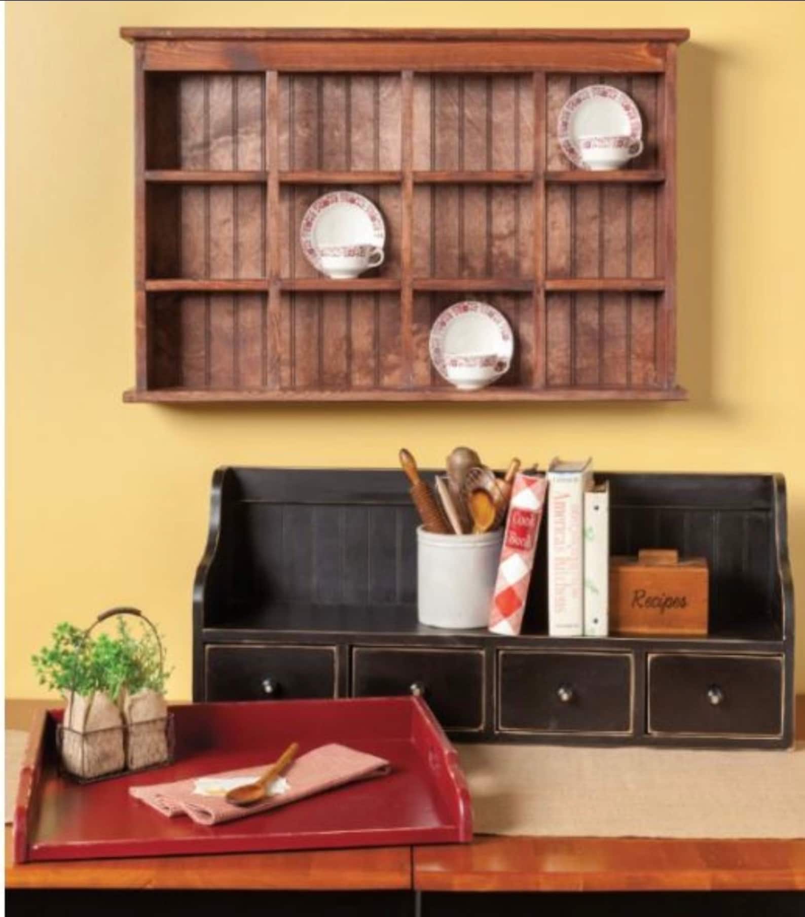 Book Stand With Recipe Drawers Kitchen Storage Bookshelf - Etsy