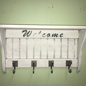 Charming Coat Rack - Entryway, Wall Mounted, Shelf With Hooks, Welcome ...