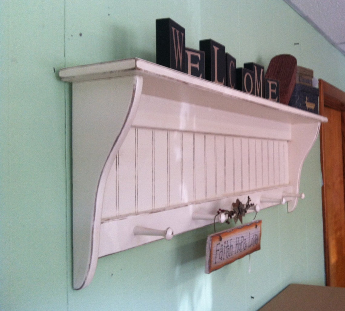 Shaker Rack Rustic Wood Wall Shelf Shaker Style Country Coat - Etsy