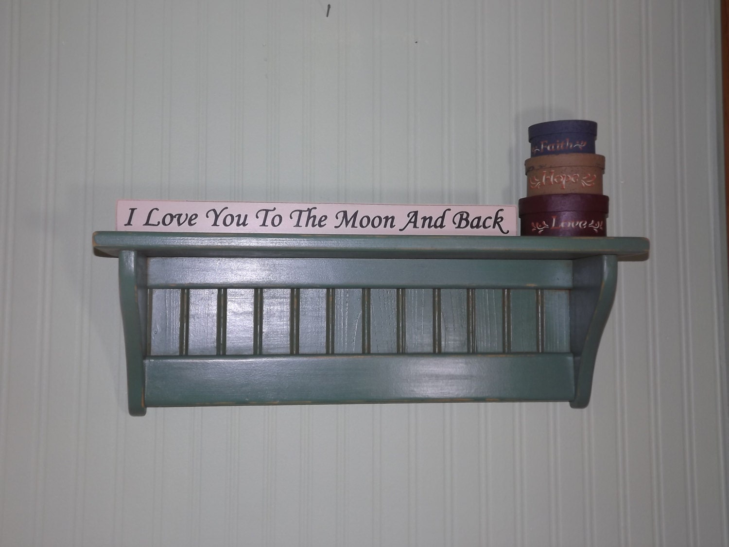 Distressed Green Wood Wall Shelf - 24 Inch Primitive Decor - Etsy
