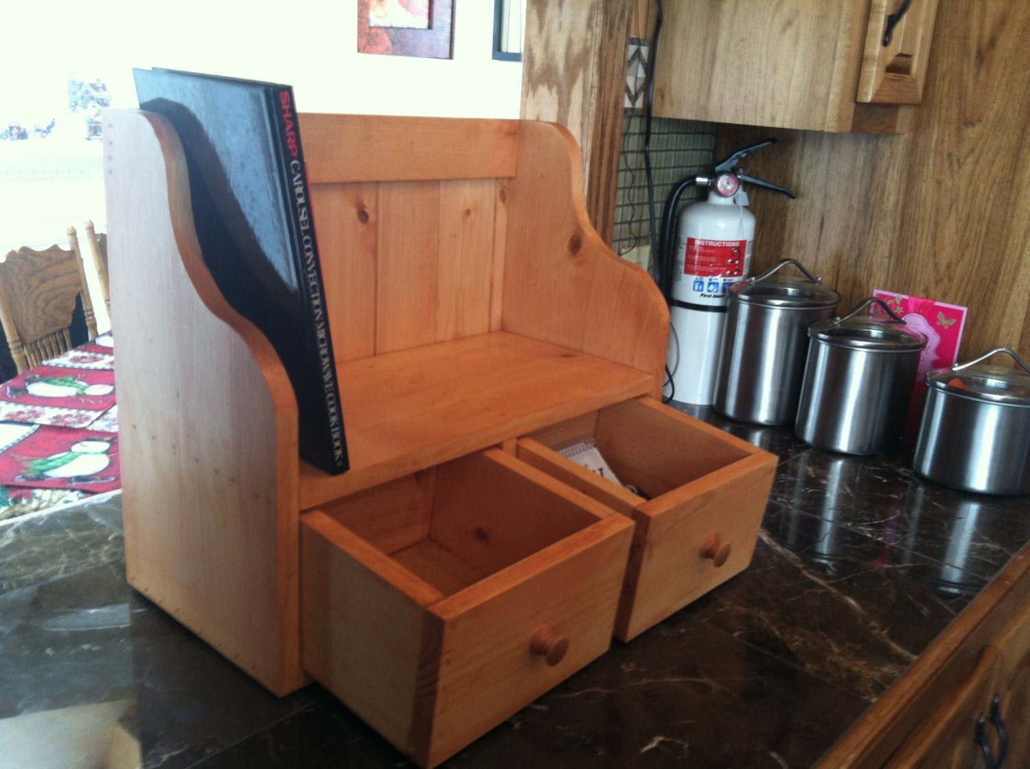 Cook Book Recipe Display Rack Counter Top Shelf Recipe Drawers - Etsy