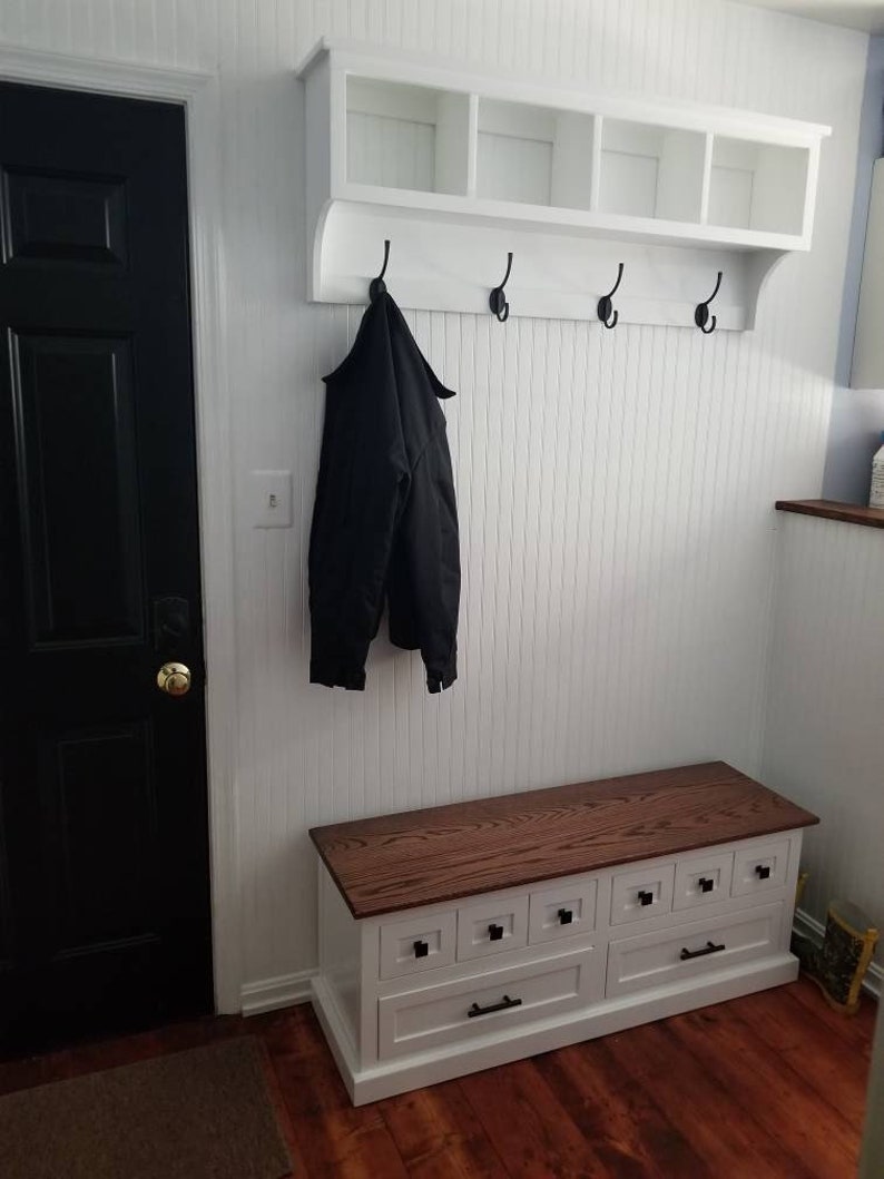 Mudroom Bench and Coat Rack With Cubbies - Etsy