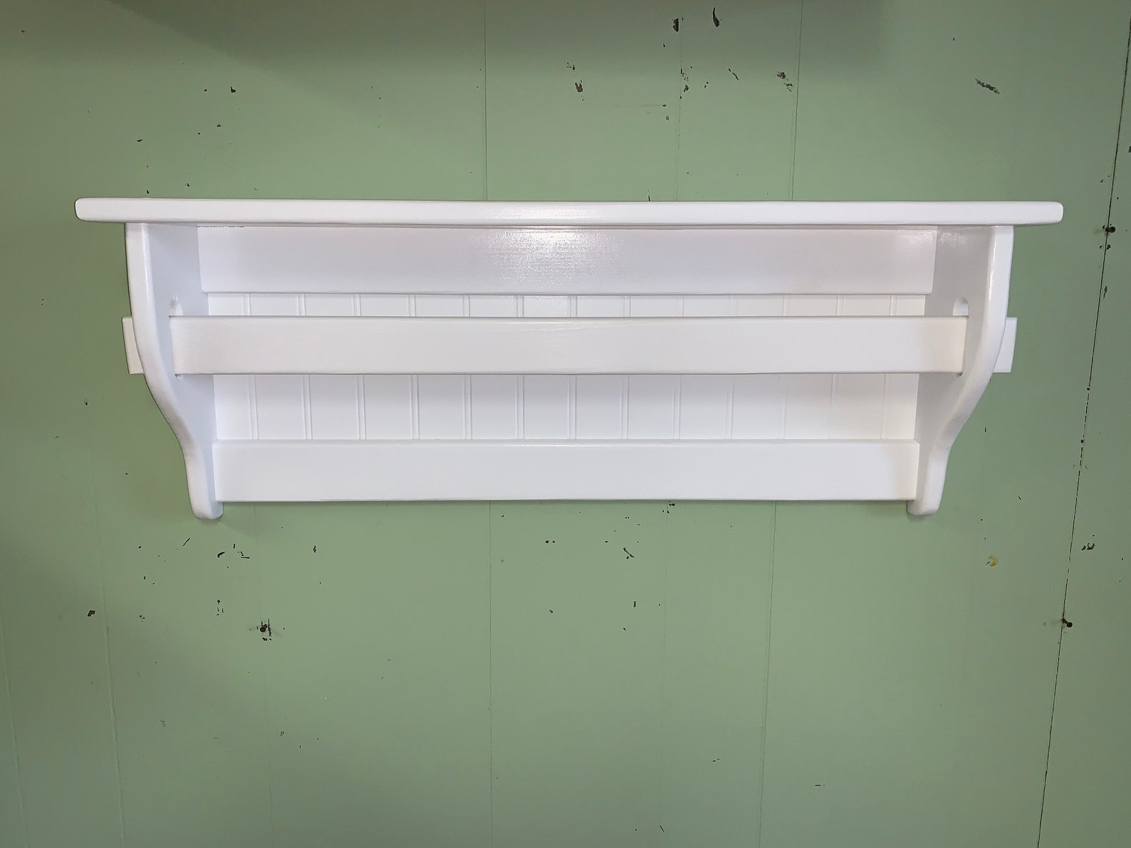 Wall Quilt Rack Blanket Shelf Towel Rack With Shelf White | Etsy