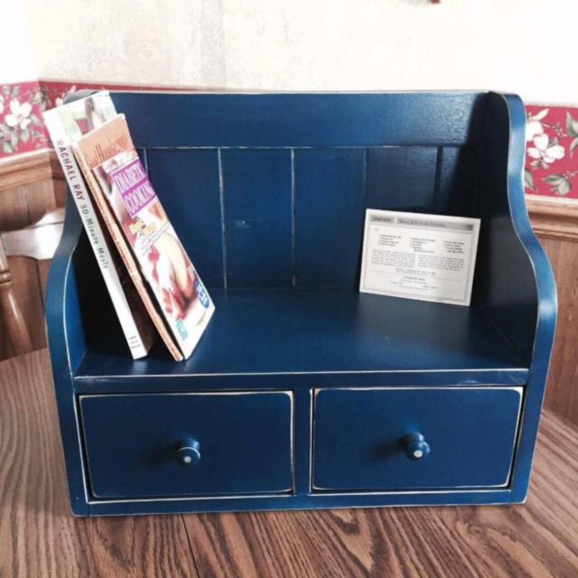 Cook Book Recipe Display Rack Counter Top Shelf Recipe Drawers | Etsy