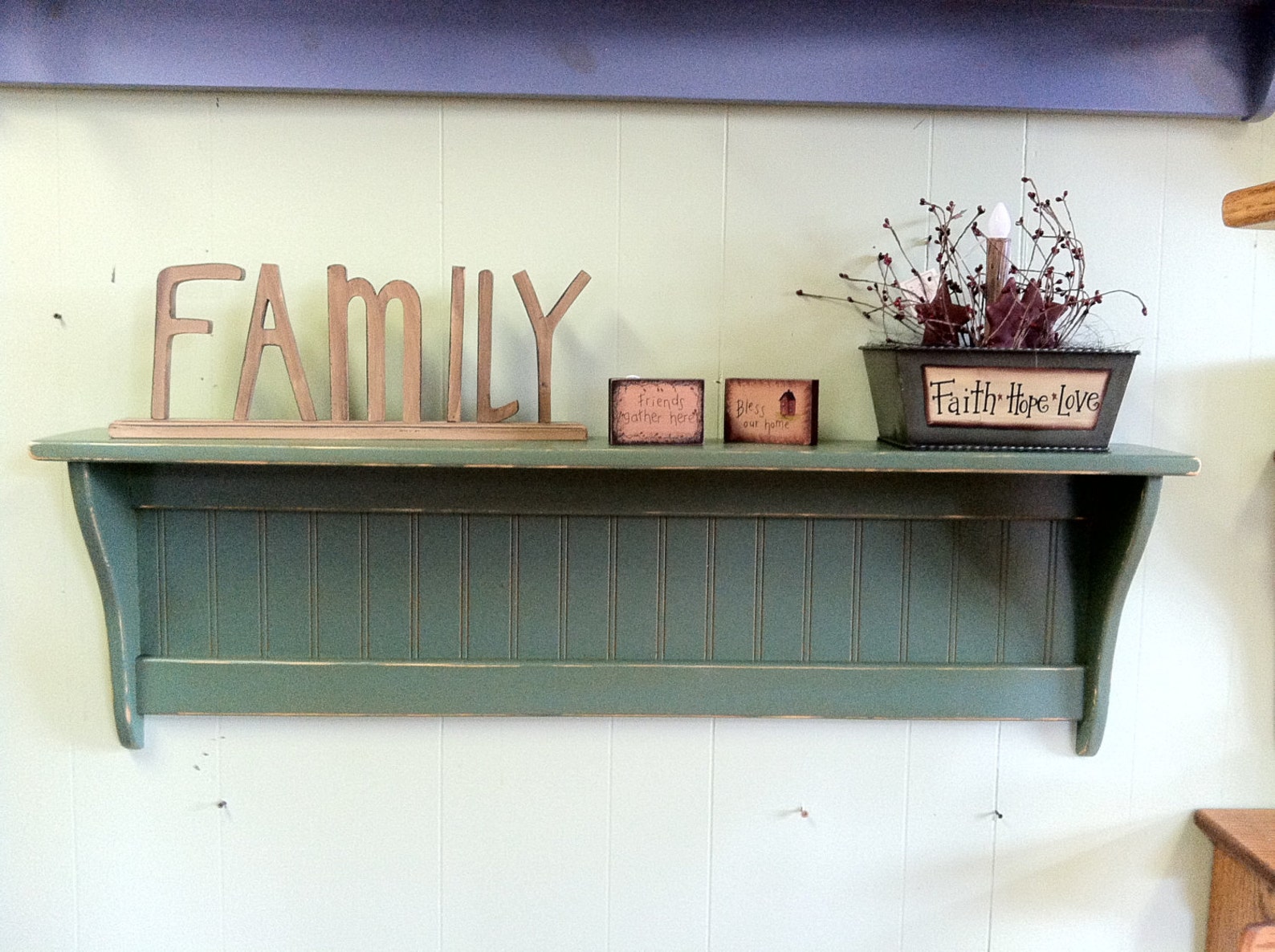 Wall Shelf Display Rack Primtive Wood Wall Rack Distressed | Etsy