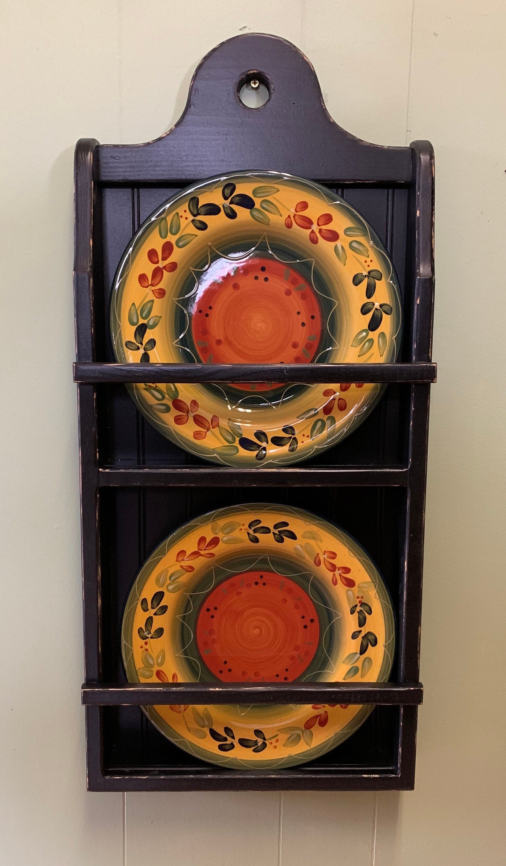 Small Distressed Plate Display Rack or Bookshelf 30" - Appletree ...