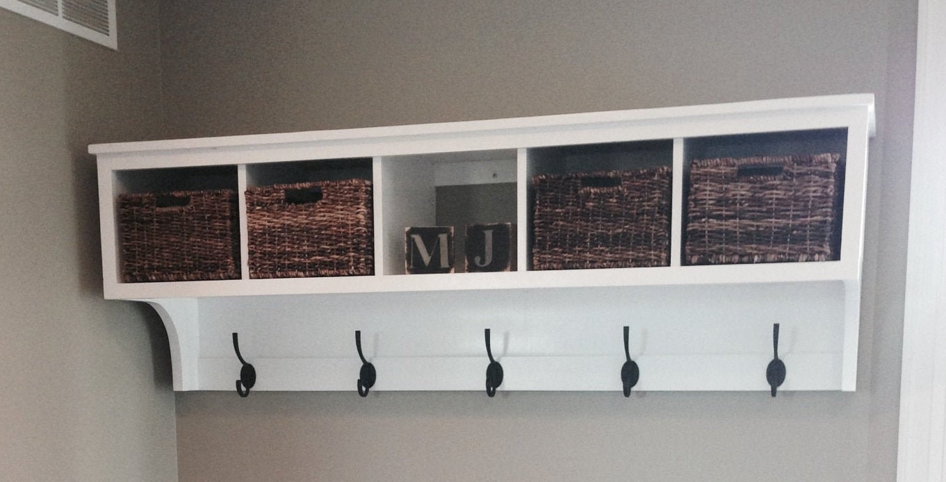Coat Rack Cubby Shelf and Mudroom Bench Combo - Appletree Woodcrafts LLC