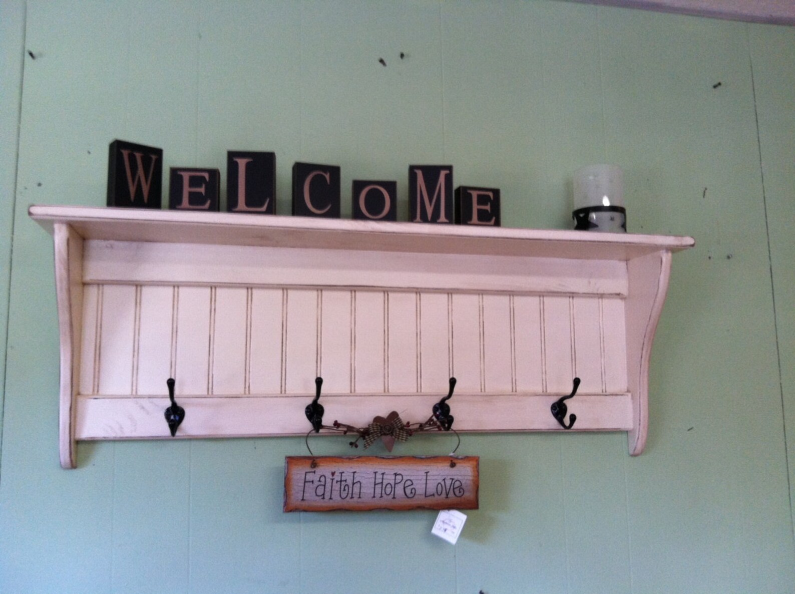 Wood Coat Rack Country Primitive Antiqued Distressed Wall - Etsy