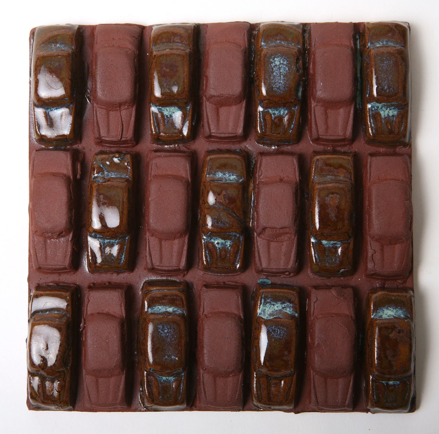 Clay Car Tile Stoneware Ceramic Parking Lot Square 5 1/2 Inch - Etsy