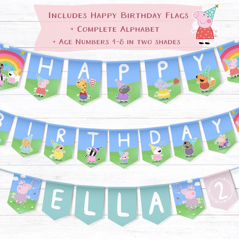 Peppa Pig Banner - Etsy