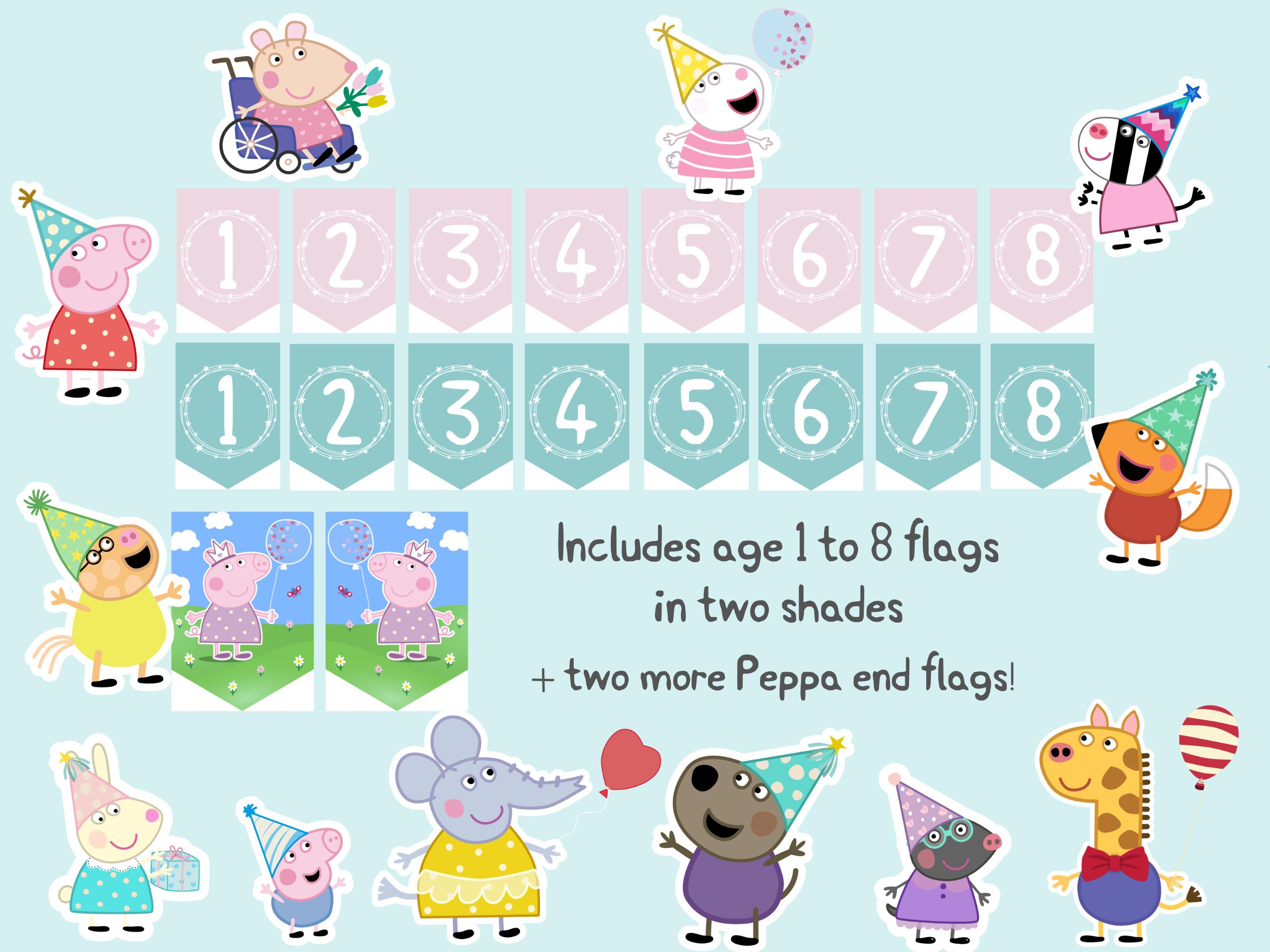Pig Birthday Banner- Digital Printable - Happy Birthday Bunting - Name ...