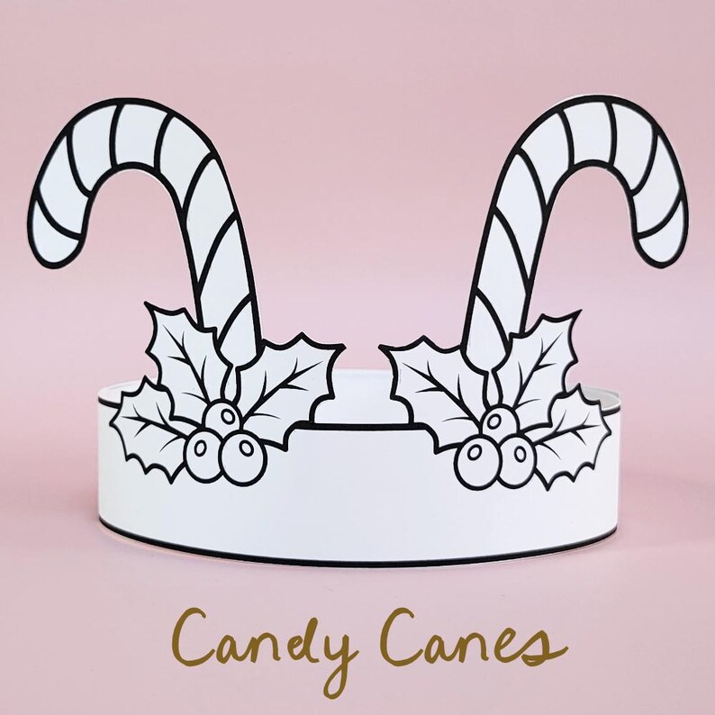 Christmas Paper Crowns | 6 Crowns to Print & Color | PNG PDF | Instant ...