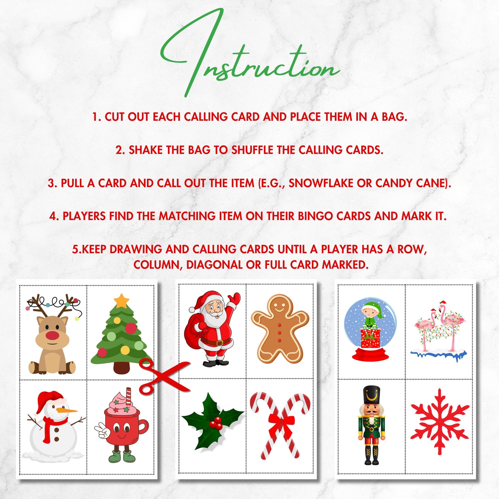 Fun Christmas Bingo Cards Digital Download, Holiday Bingo Cards Instant ...