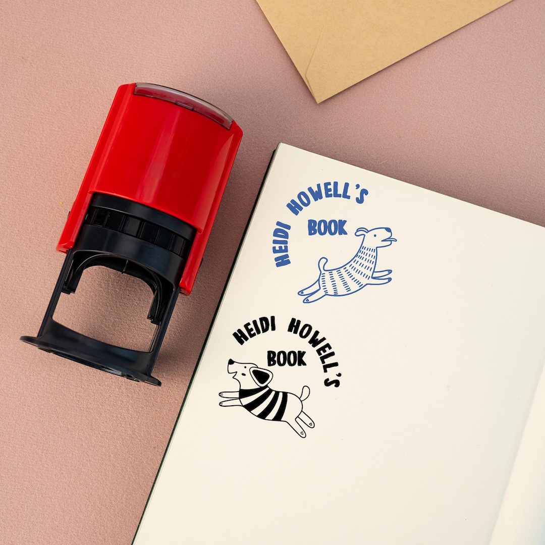 Custom Kids Book Stamp, Personalized Name Stamp, Wooden or Self Ink - Etsy