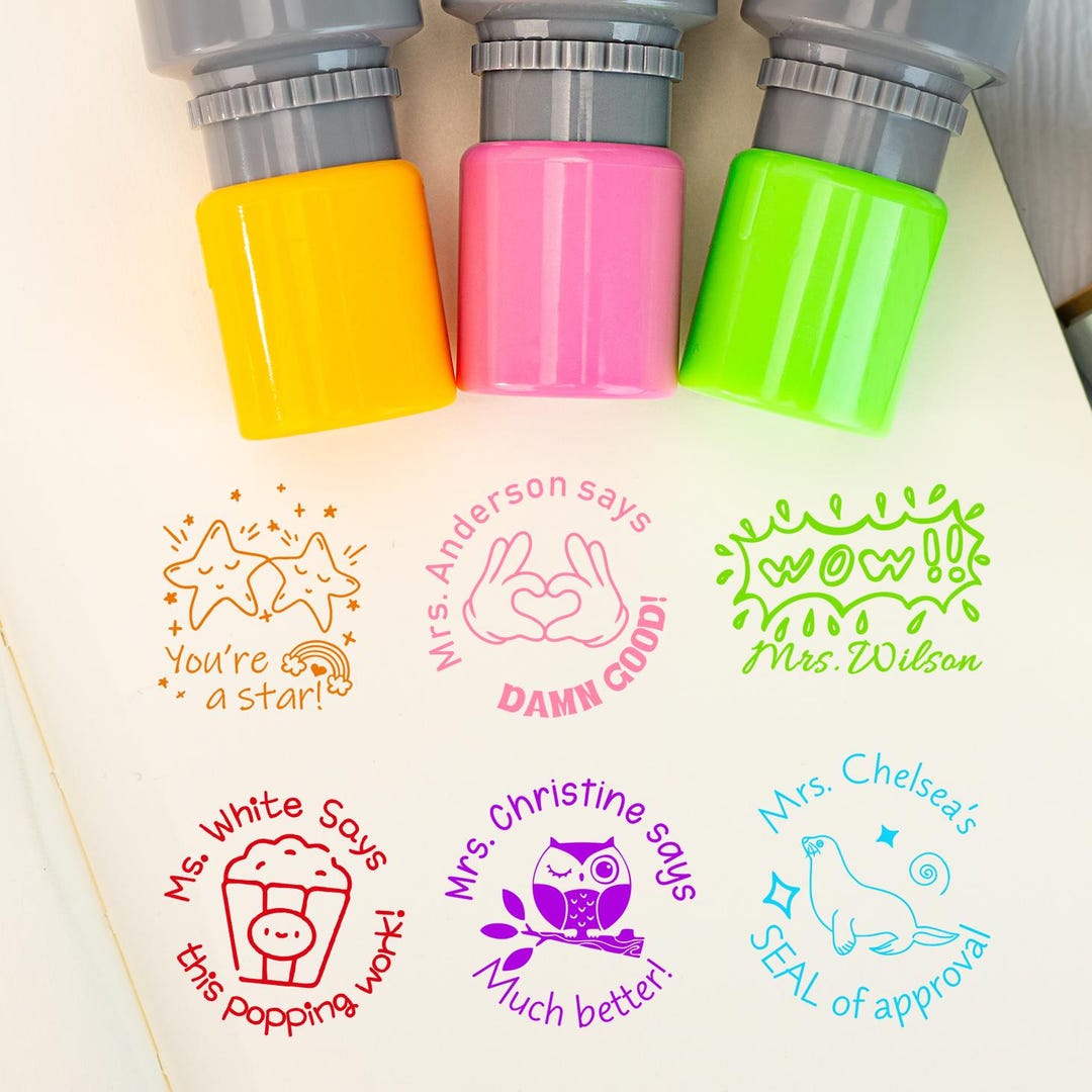 Custom Teacher Stamp, Teacher Stamps Personalized, Teacher Comment ...