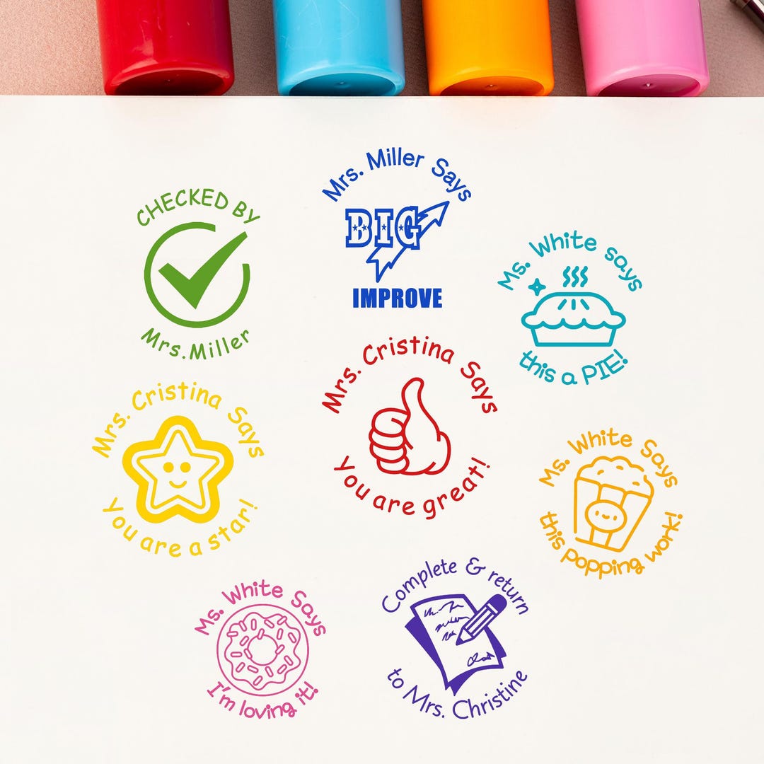 Teacher Comments Stamp, Teacher Stamp, Custom Teacher Stamps, From the ...