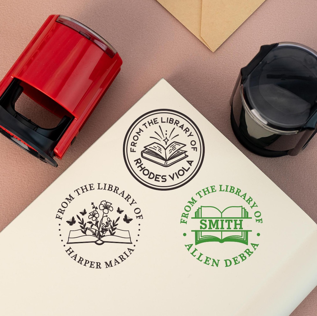 Custom Book Stamps, Self Inking Stamp, Library Stamp, EX Libris Stamp ...