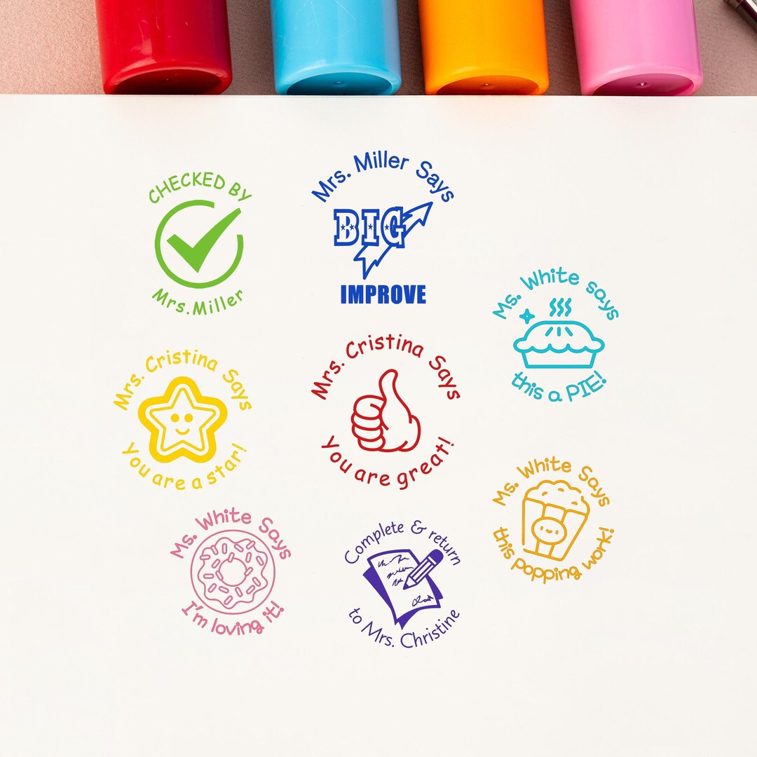 Teacher Comments Stamp, Teacher Stamp, Custom Teacher Stamps, From the ...