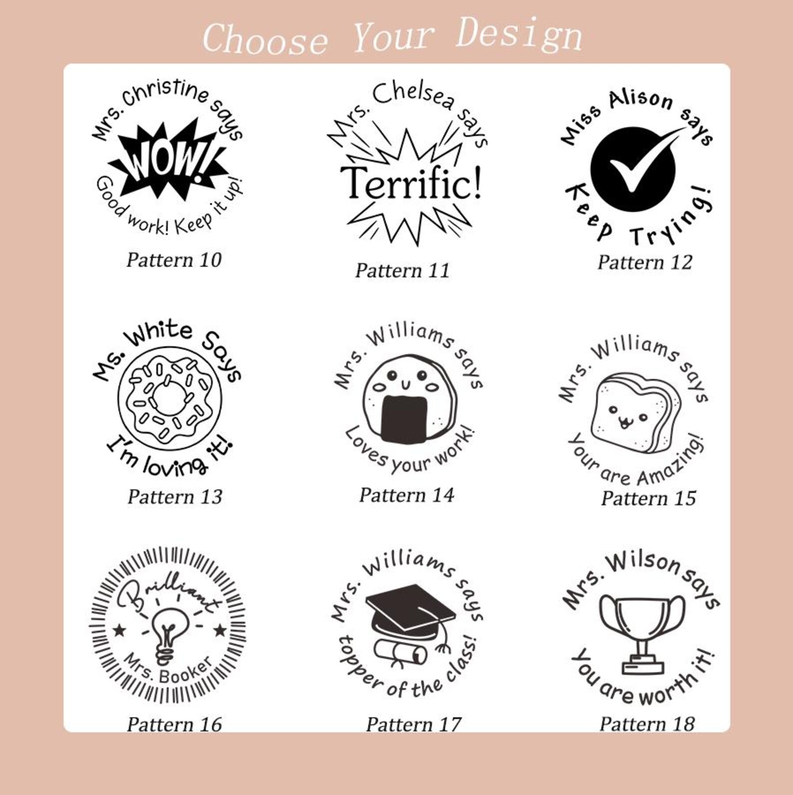 Personalized Teacher Grading Stamp, Encouragement Homework Stamp - Etsy