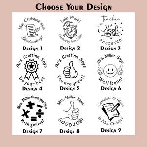 Teacher Comments Stamp, Teacher Stamp, Custom Teacher Stamps, From the ...