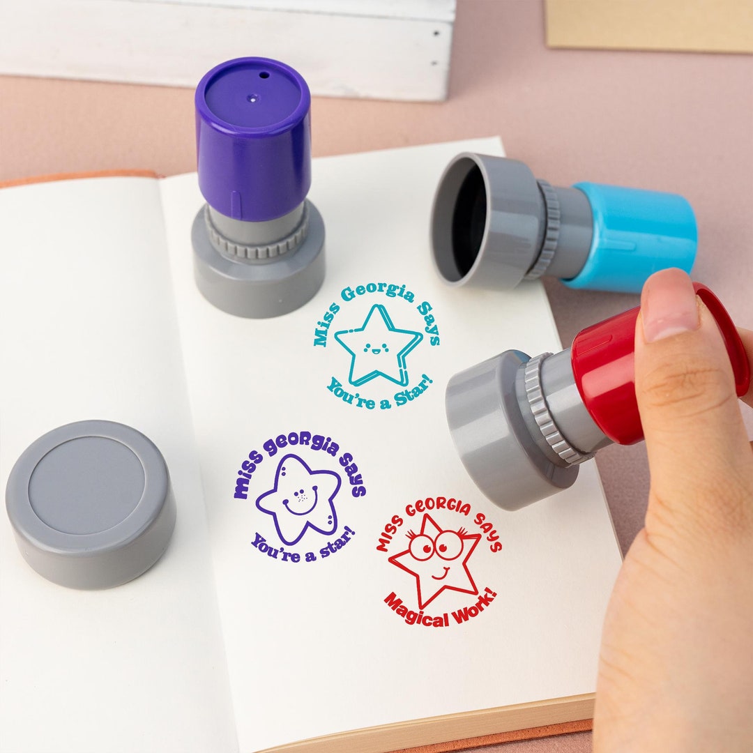Custom Star Teacher Stamp, Classroom Review Stamp - Etsy