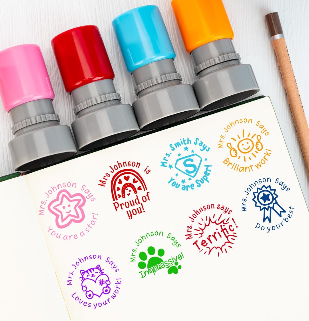Custom Teacher Stamp, Teacher Stamps Personalized, Teacher Comment ...