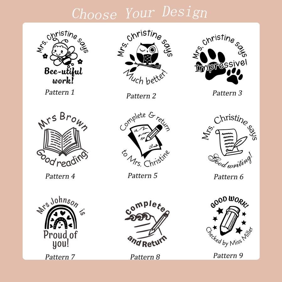 Personalized Teacher Grading Stamp, Encouragement Homework Stamp - Etsy