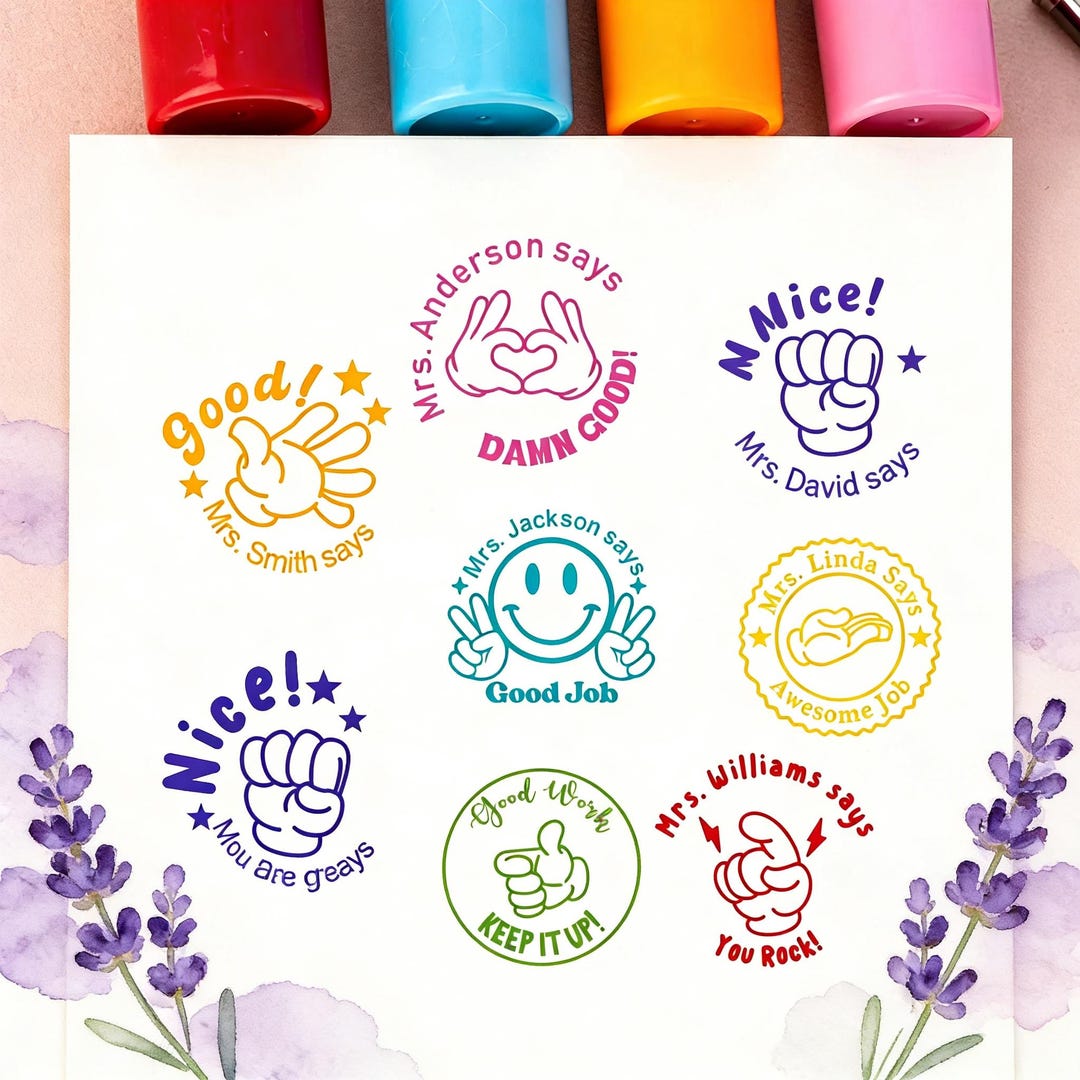 Custom Teacher Stamp, Classroom, Homework, Teacher Gift - Etsy