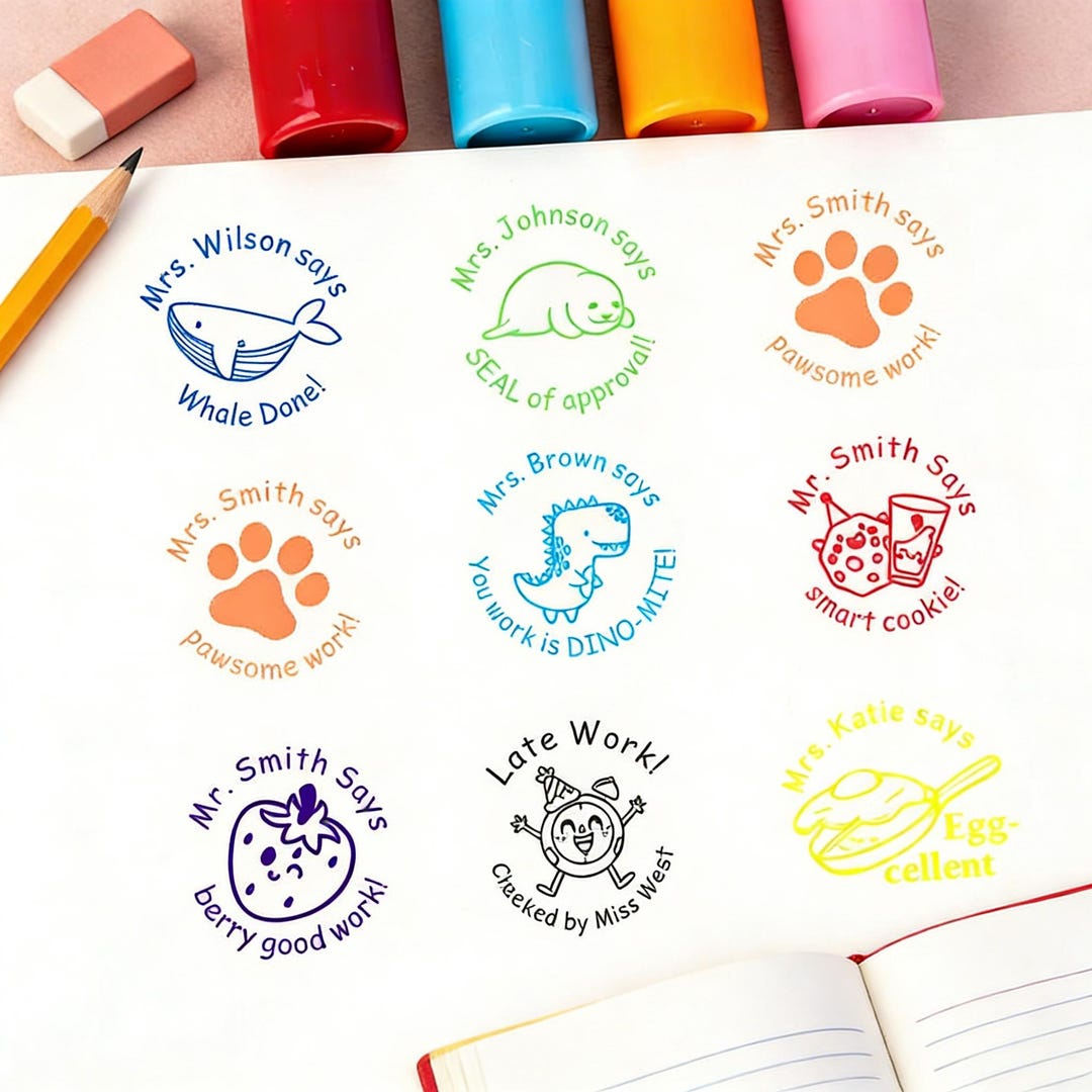 Custom Teacher Stamp, Personalized Teacher Homework Stamps, Teacher ...