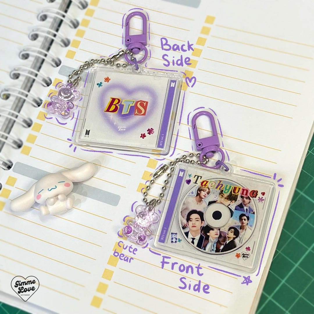BTS Cd Keychain - BT21 Keychain - Bangtan Keychain - Bts Bag Charm ...