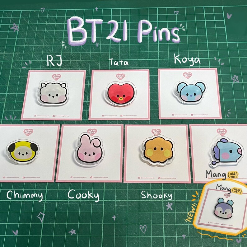 Pin Bt21 Inspired - BTS Pin - Bangtan Pin - BT21 Brooch - BTS Brooch - BT21 Merchandise - Bts ...
