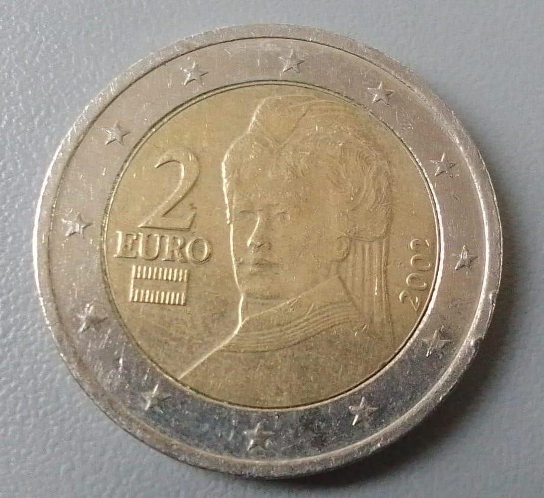 1 Rare Old 2 Euro Coin With Mis-stamp(s), Bertha Von Suttner, Austria ...