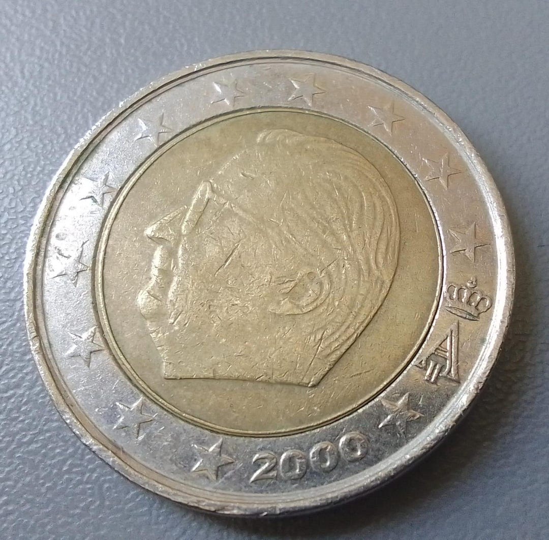 A Rare Coin, 2 Euro Coin From the Year 2000 From Belgium. Albert II ...