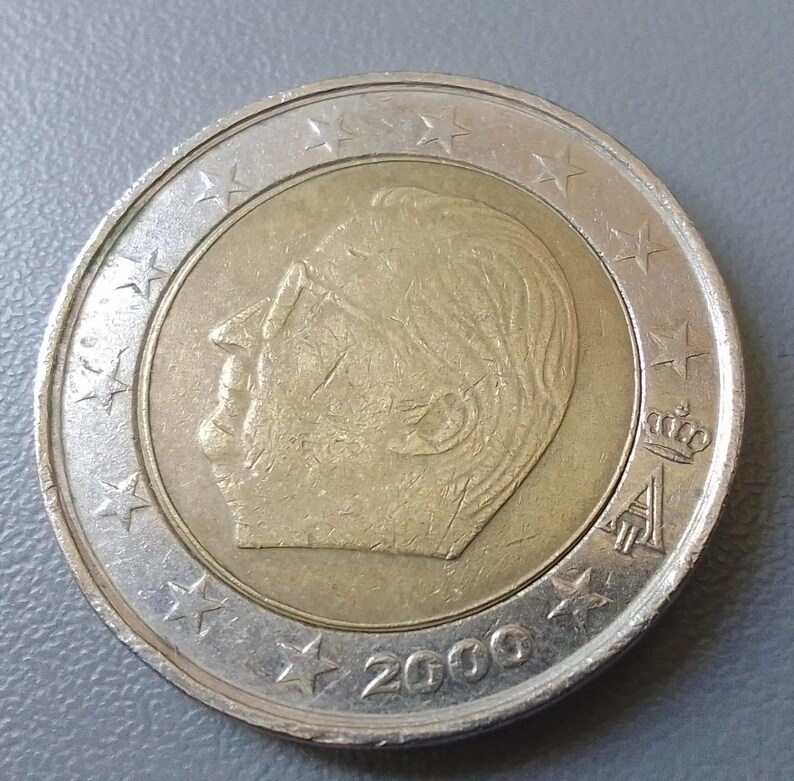 A Rare Coin, 2 Euro Coin From the Year 2000 From Belgium. Albert II ...