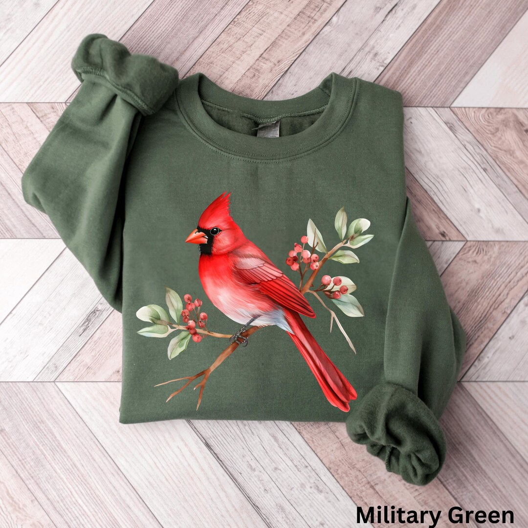 Cardinal Sweatshirt, Bird Lover Gift, Cardinal Bird Shirt, Red Cardinal ...