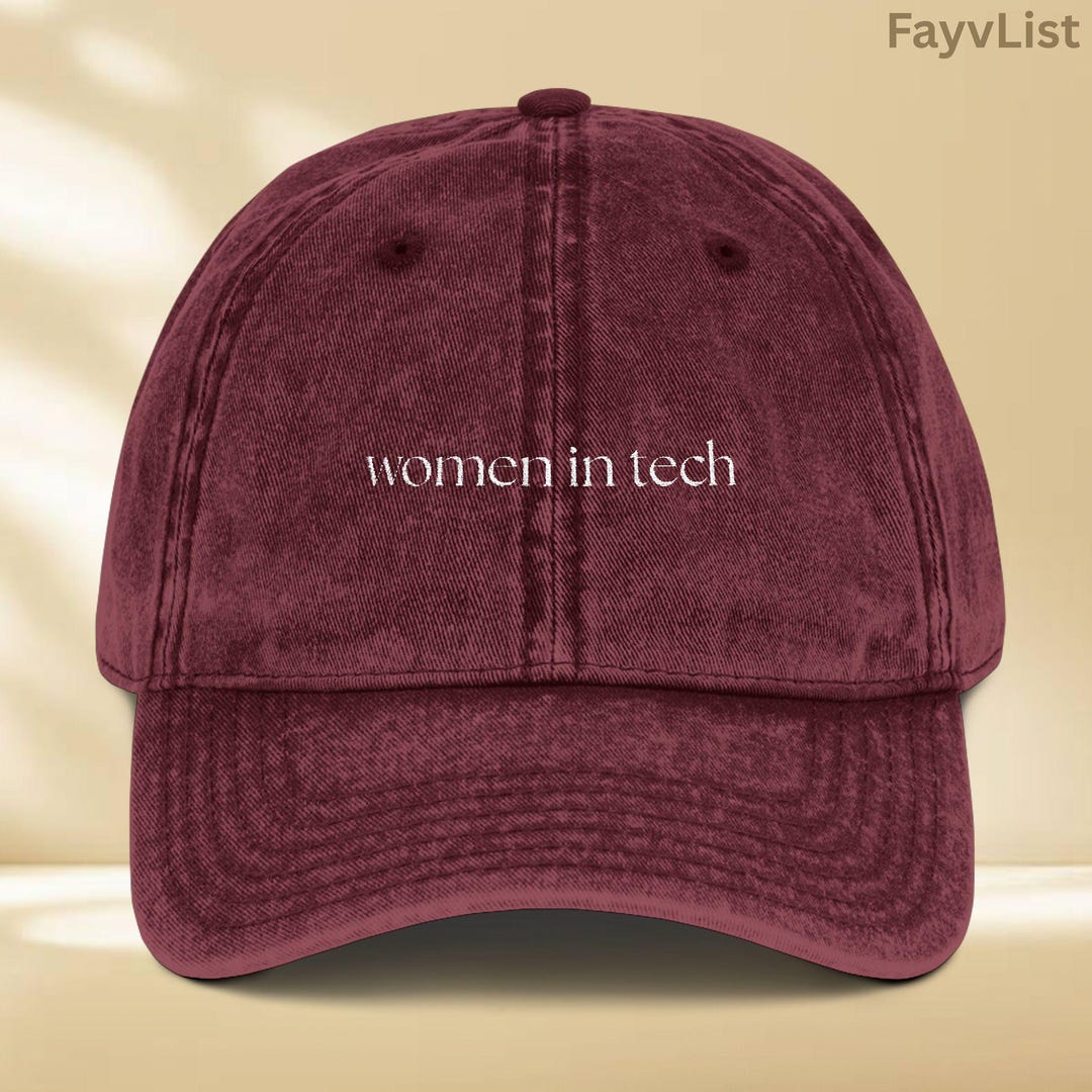 Vintage Embroidered Women in Tech Hat, Tech Girl Gift, Coder Engineer ...