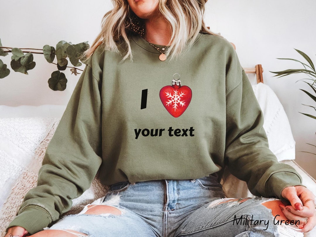 FULLY CUSTOMIZABLE I Love "your Text" Christmas Sweater, I Love Custom ...