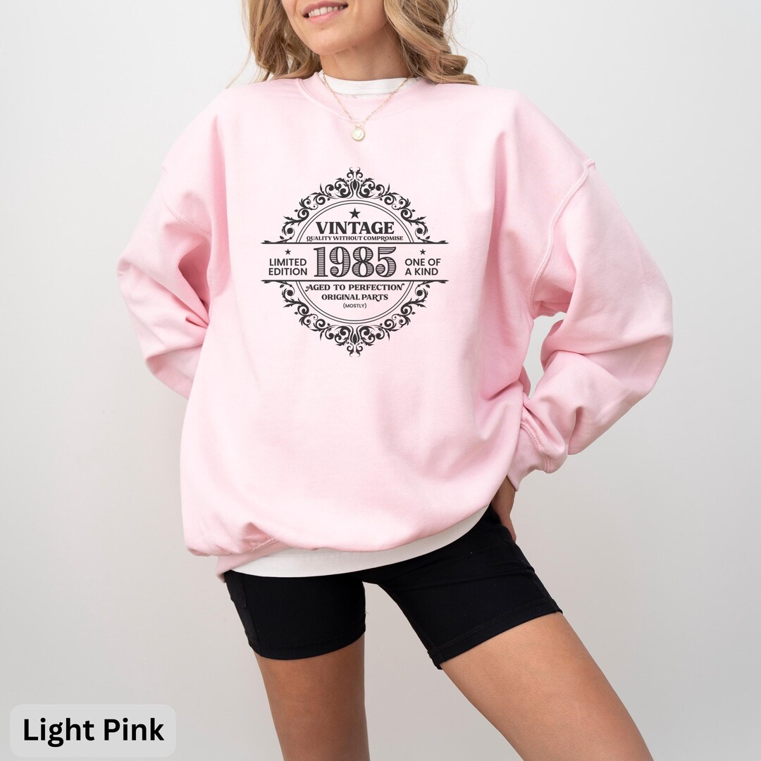1985 Aged to Perfection Monogram Birthday,1985 Crewneck 40th Birthday ...