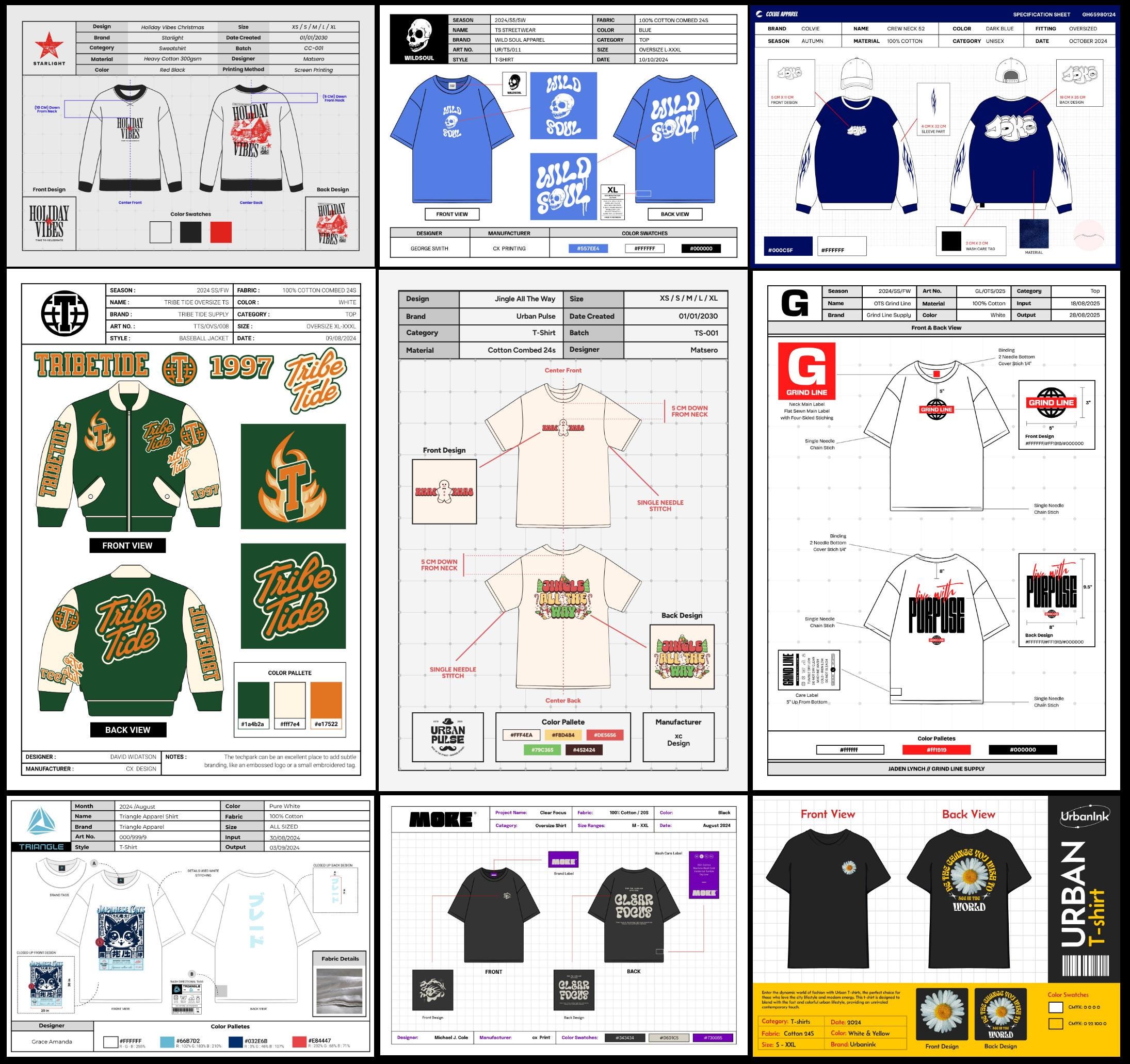 Fashion Tech Pack Template Kit Adobe Illustrator DIY Tech Pack Ai. Pdf ...