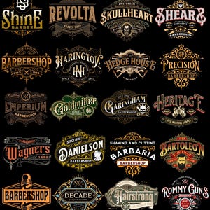 Victorian Barber Design Bundle (not Editable) – Ready-to-use PNG & PDF ...