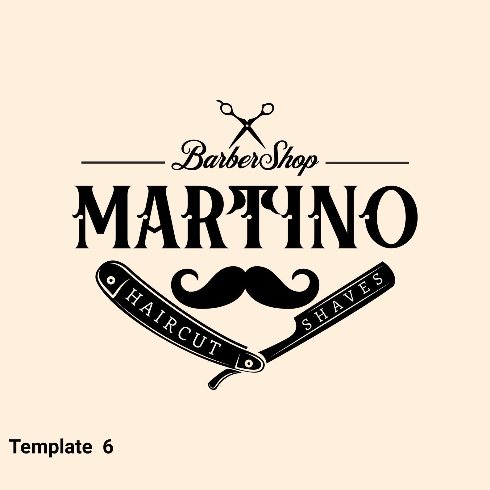 Custom Victorian Barber Logo Design, Vintage Studio - Etsy